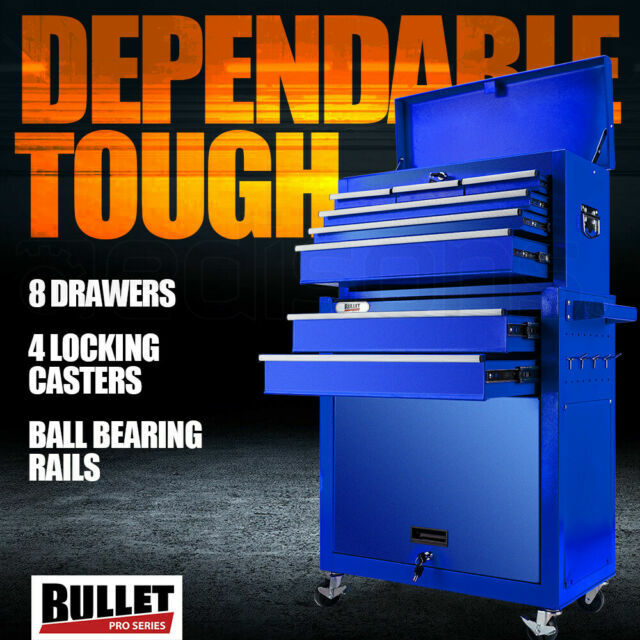 Bullet TOLBOXBULA8BL 8 Drawer Tool Box Garage Organiser Set for sale ...