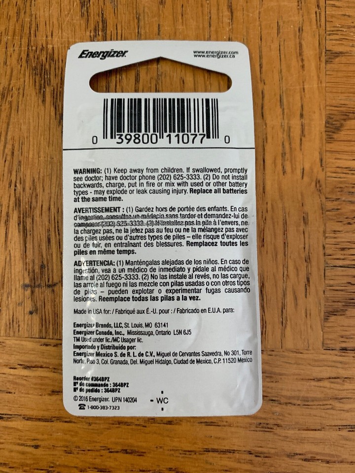Energizer Size 364 Battery | eBay
