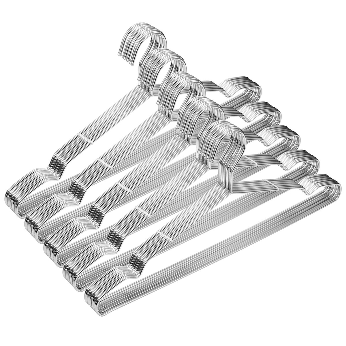 Coat Hanger 50 Pack Wire Hangers with Non Slip Grooves Stainless Steel Hanger. eBay
