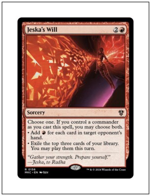 1x Jeska's Will, Murders at Karlov Manor Commander, Magic MTG NM | eBay