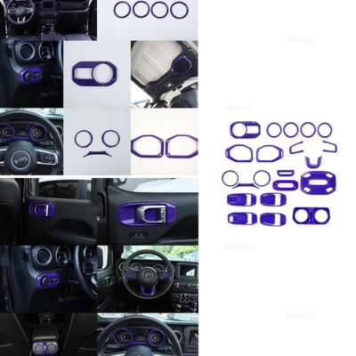 For Jeep Wrangler JL 4DR 2018-2021 Purple Car Interior Decoration Full ...