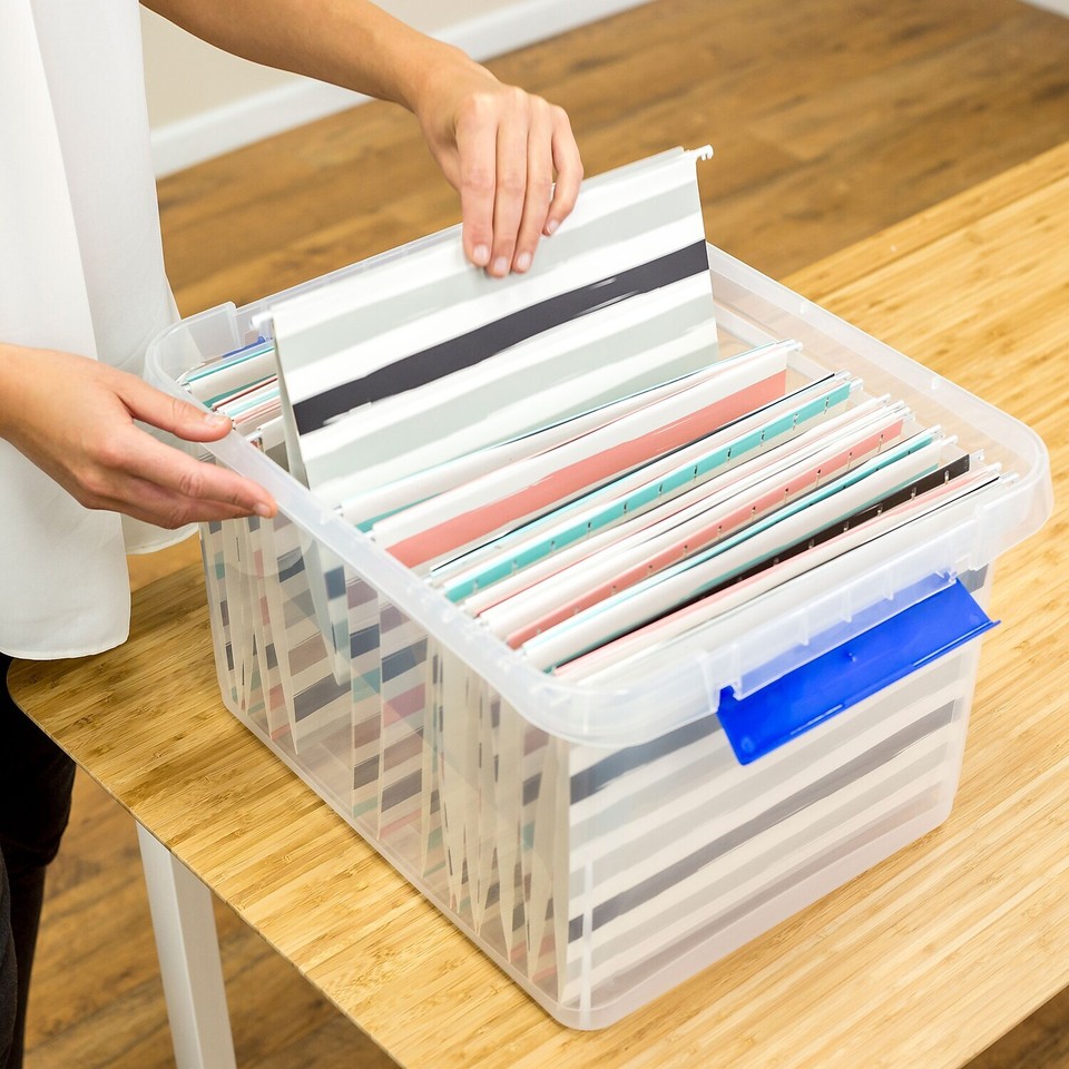 Bankers Box Heavy Duty Plastic File Storage 14 1/8 x 17 2/5 x 10 3/5 ...