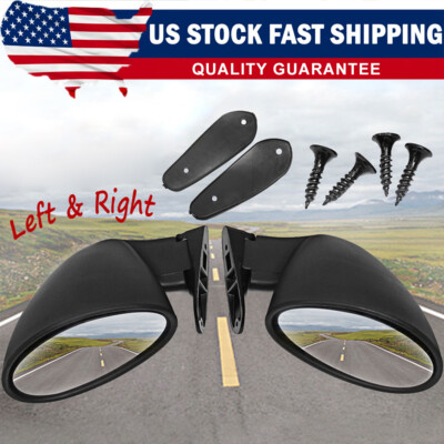 2*Universal Sport Racing Car Side View Mirrors Left+Right Wing Mirror ...