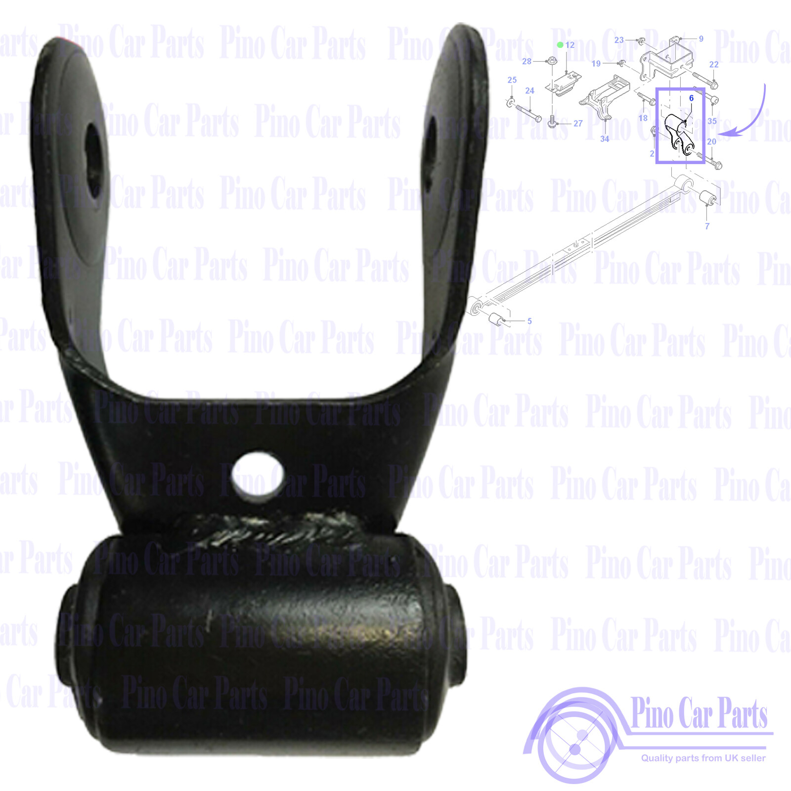 2 x Rear Leaf Spring Shackle Hanger Bearing Bush For Ford Transit MK6 ...