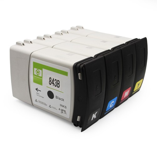 4pc/set For HP 843B Ink Cartridge For HP PageWide XL 4000 XL5000 ...