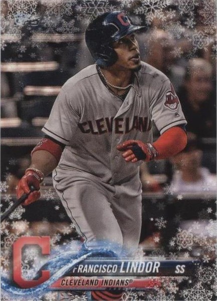 2018 Topps Holiday - Metallic Snowflake #HMW154 Francisco Lindor for ...
