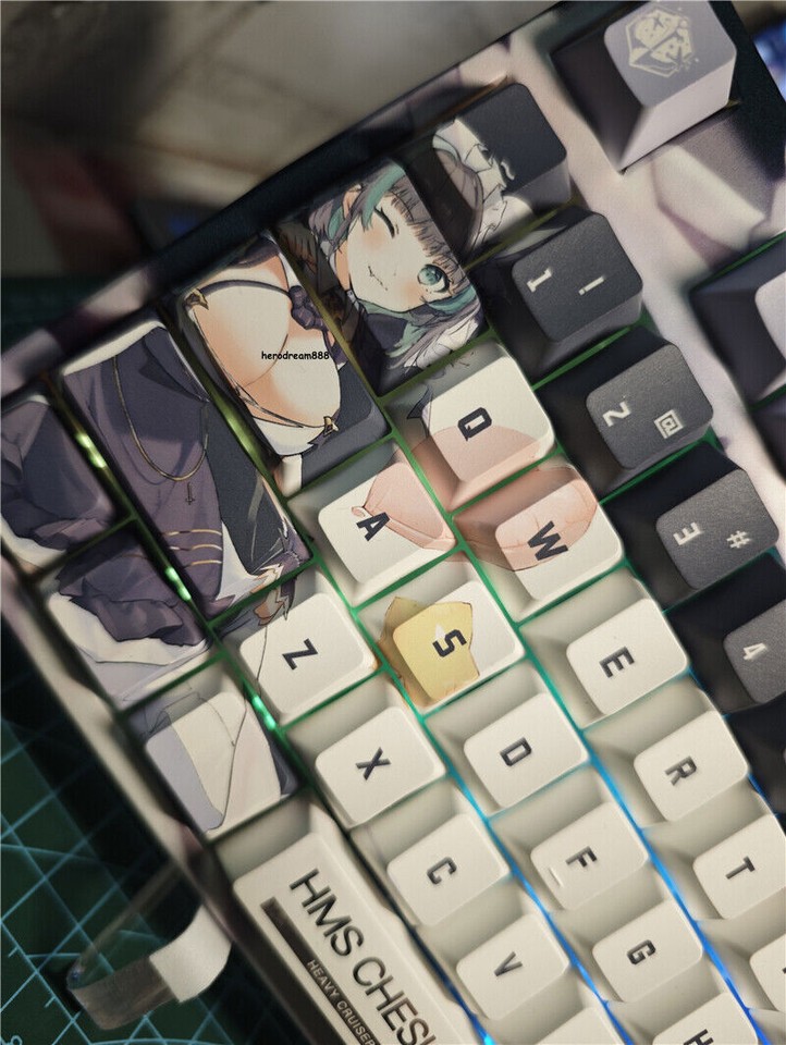Azur Lane Keycaps HMS Cheshire Anime PBT Dye-sub for Cherry MX Keyboard ...