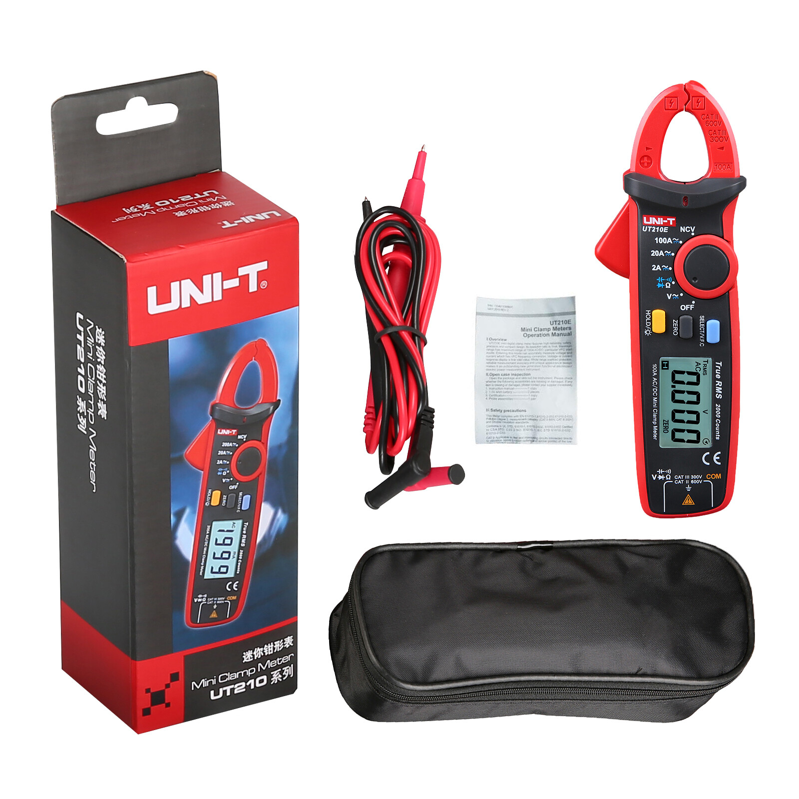 UNI-T DIGITAL UT210E 100Amp 600V AC DC CLAMP | Grelly UK