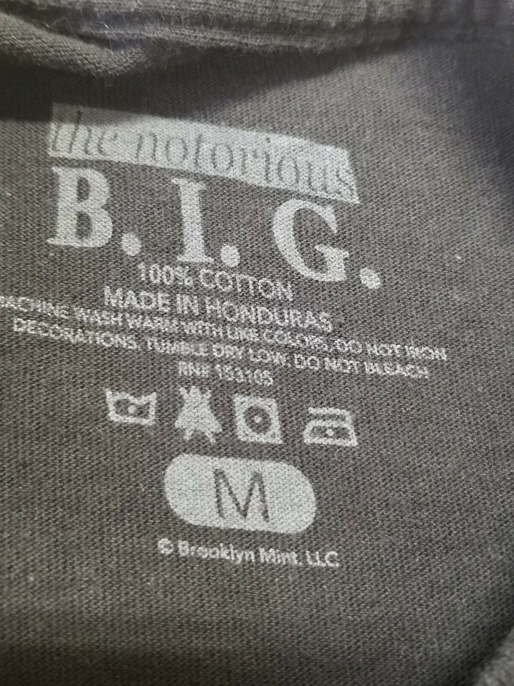 The Notorious B.I.G. Biggie T Shirt Medium Rapper Black | eBay