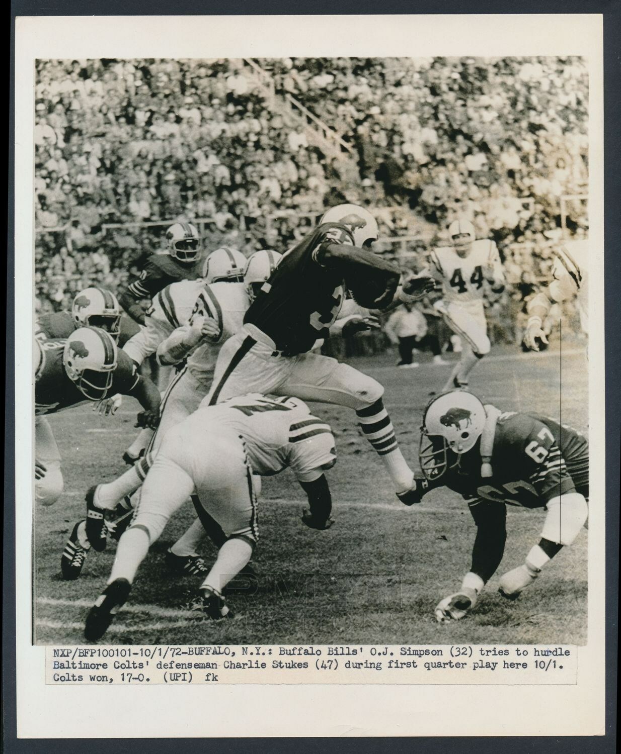 1972 OJ Simpson, "Buffalo Bills Mega-Star" Hurdles Over the Competition ...