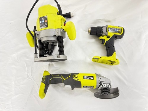Lot of 3 Ryobi 18V Tools Grinder Router Drill Driver Parts/Repair Only ...