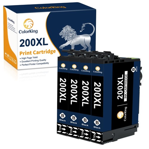 4PK Black 200 XL 200XL ink For Epson XP200 XP300 XP310 XP400 XP410 ...