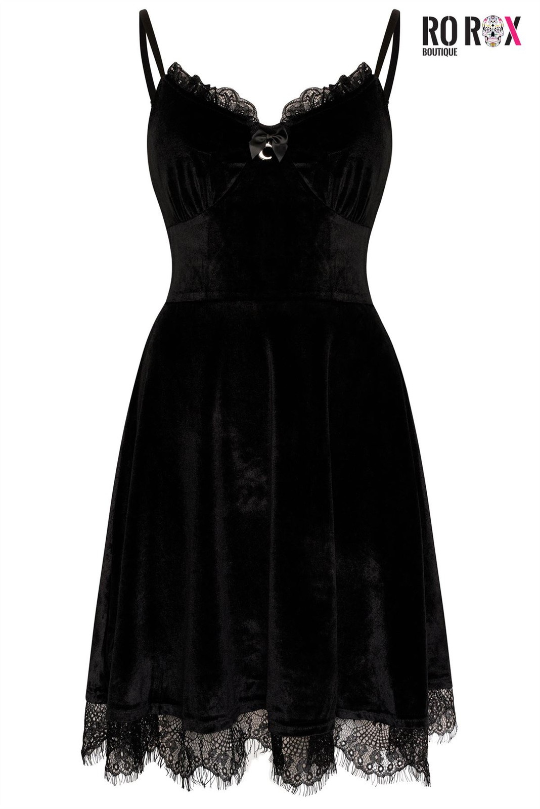 Ro Rox Velvet Dress Silas Baby Doll Sexy Gothic Crescent Moon Stretch ...