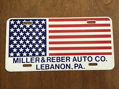 Miller & Rebel Auto Co. Pennsylvania License Plate Booster Vintage ...
