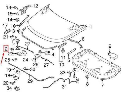 LAND ROVER DISCOVERY L462 Hood Stop Inner Buffer Genuine LR006639 | eBay