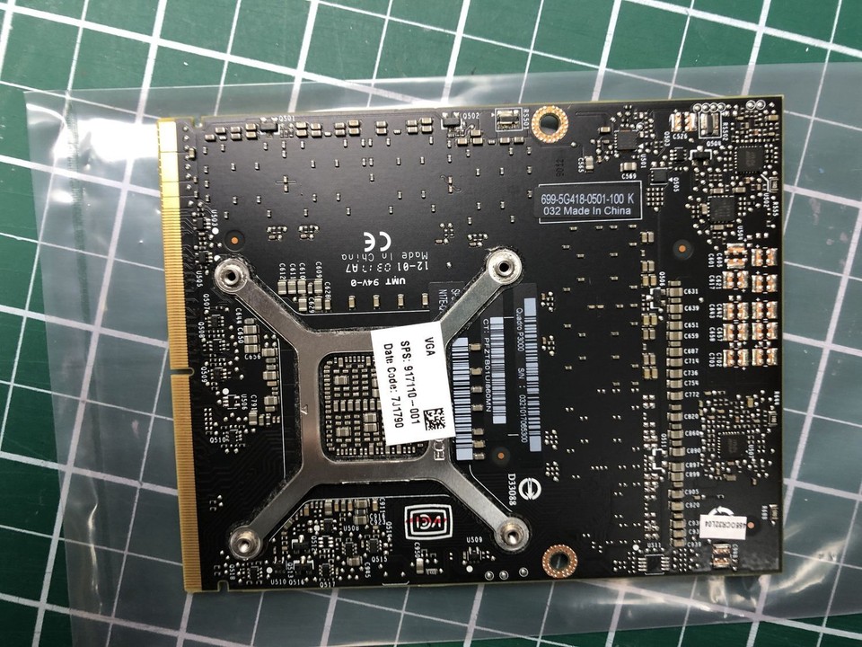 HP Zbook 17 G4 Nvidia Quadro P3000 6GB Video Graphics Card 917110-001 ...