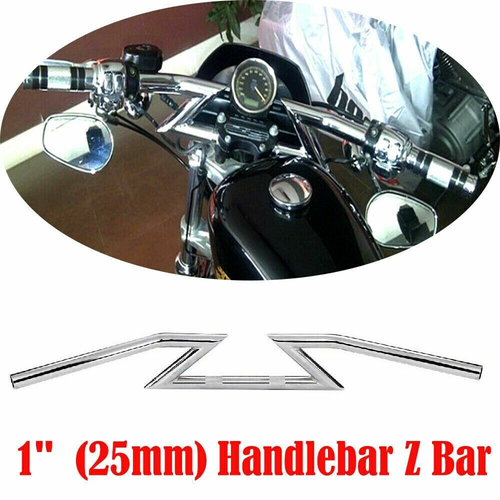1'' Motorcycle Handlebars Z Bar Drag Chrome Bar For Harley Honda Yamaha ...