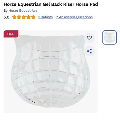 NEW NWT Horze Equestrian Gel Back Riser Horse Saddle Pad | eBay