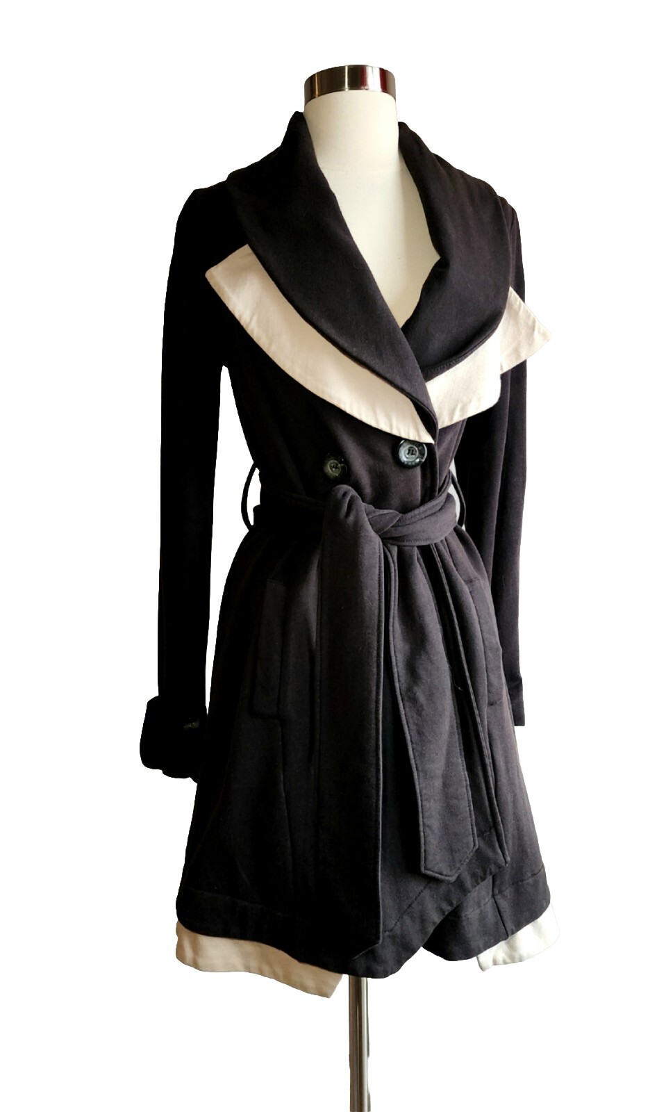 Mike Gonzalez Black Double Breasted Cutaway Coat Wome… - Gem