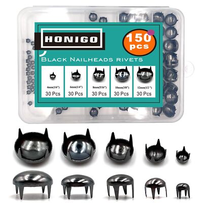 150PCS Nailhead Dome Studs Gunmetal Spikes for Leather Bags ...