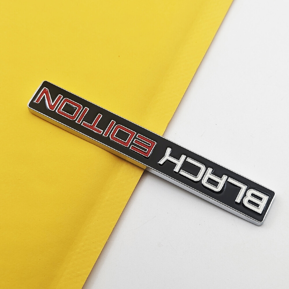 3x Chrome Black&White&Red Coated Metal Black Edition Emblem SUV Luxury ...