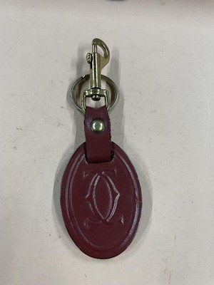 Cartier Key Ring Key Chain Antique Bordeaux Leather Women's USED FROM ...