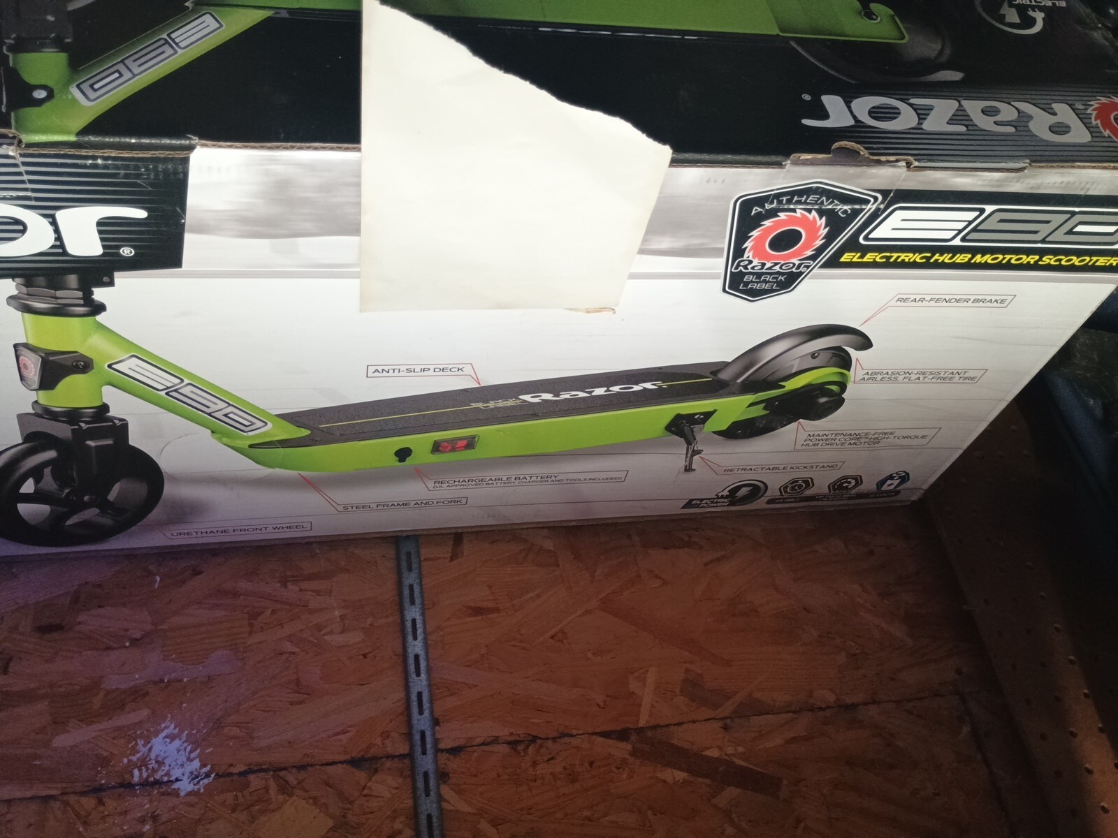 Razor Black Label E90 90W Kick Electric Scooter - Black/Green ...