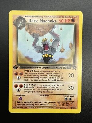 DARK MACHOKE Pokemon Card - WOTC - 1st Edition - Team Rocket - 40/82 ...