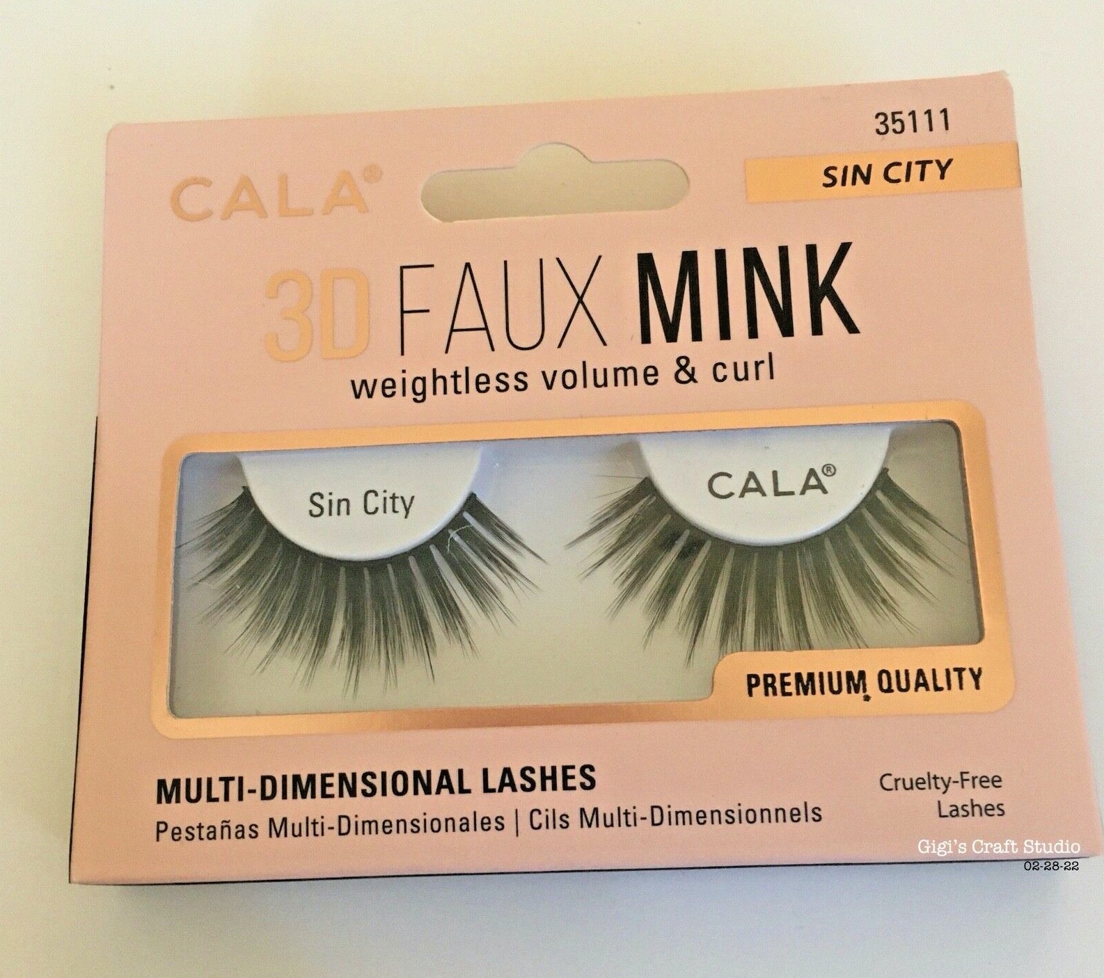 Cala EYELASH Pair False Lashes BLACK 3D Faux Mink SIN CITY #35111 NEW ...