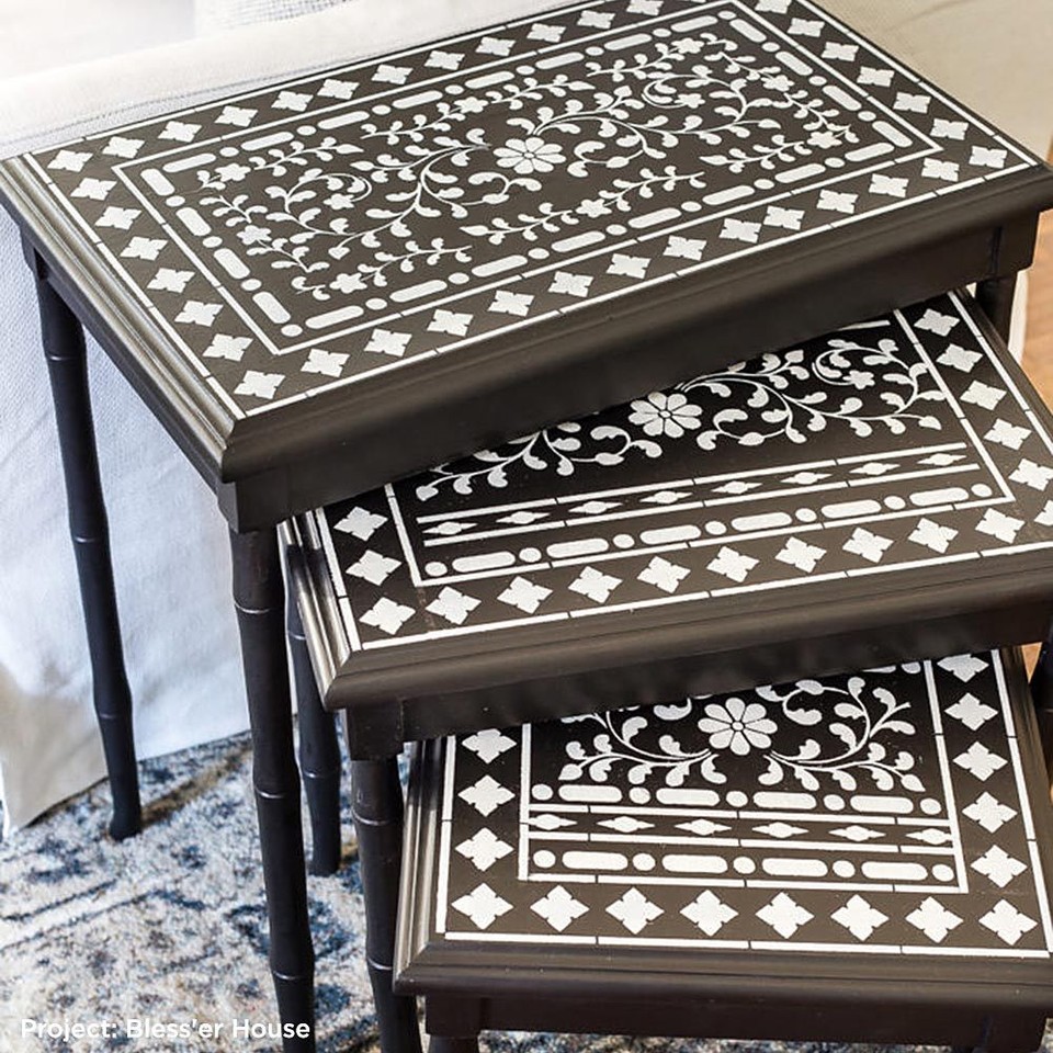 Indian Inlay Stencil - Designs for Inexpensive DIY Bone Inlay Furniture ...