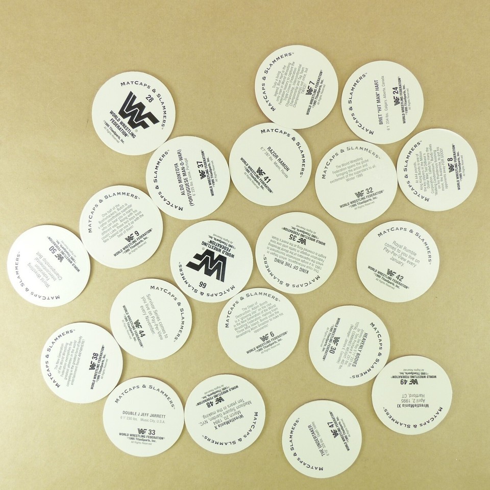 Lot of 20 Pogs WWF World Wrestling Federation from 1995 TitanSports ...