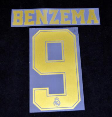 Real Madrid Benzema 9 Football Name/Number Set Home 2019/20 child/youth ...