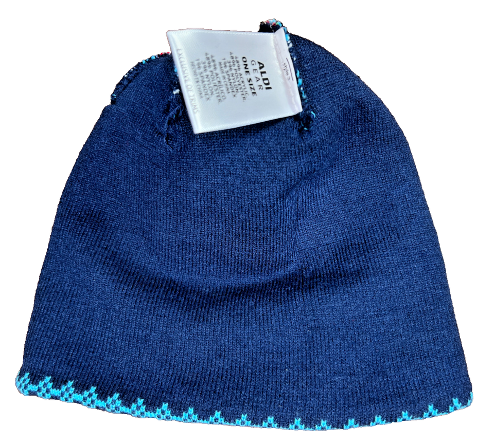 Aldi Gear Beanie Hat w/ Pom Pom Christmas Reindeer Holiday Winter Hat ...
