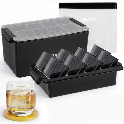 Clear Ice CUBE Maker – 8 Large 2” Square Ice Cubes for Whiskey ...