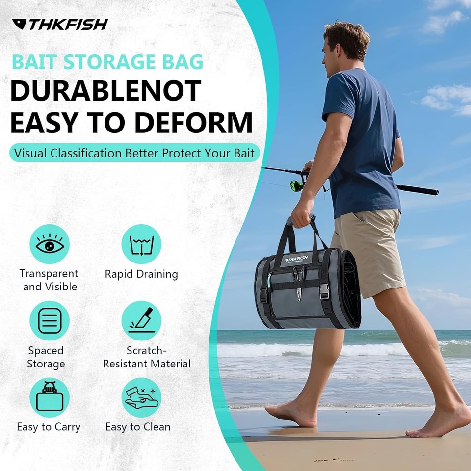 THKFISH Big Bait Bag Roll-Up Large Trolling Lure Bag for Big Baitss ...