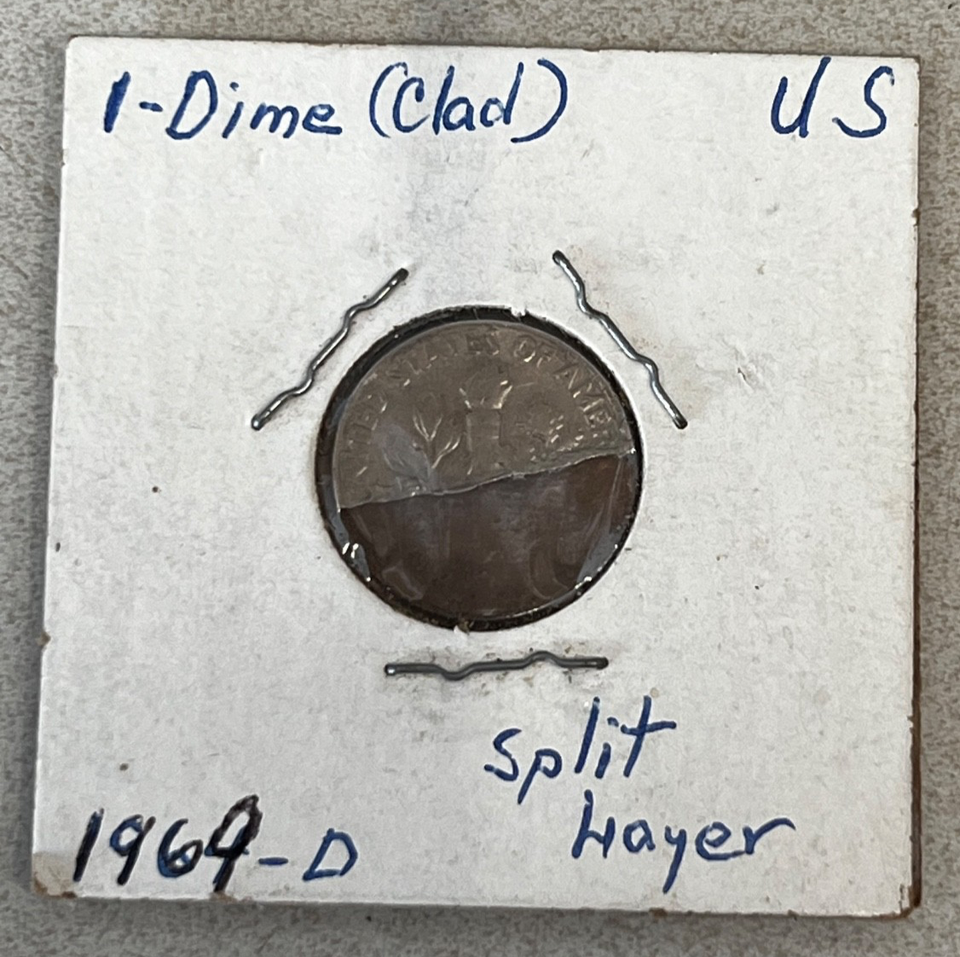 1969-D Roosevelt Dime Clad Split Layer Error Coin | eBay