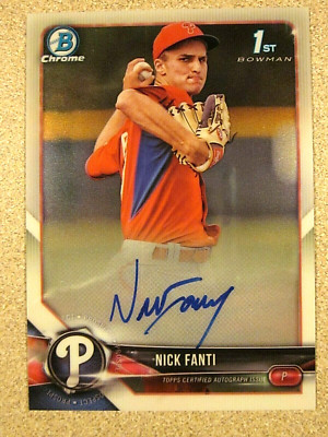 2018 1st BOWMAN CHROME #CPA-NF NICK FANTI AUTO SIGNED PHILADELPHIA ...