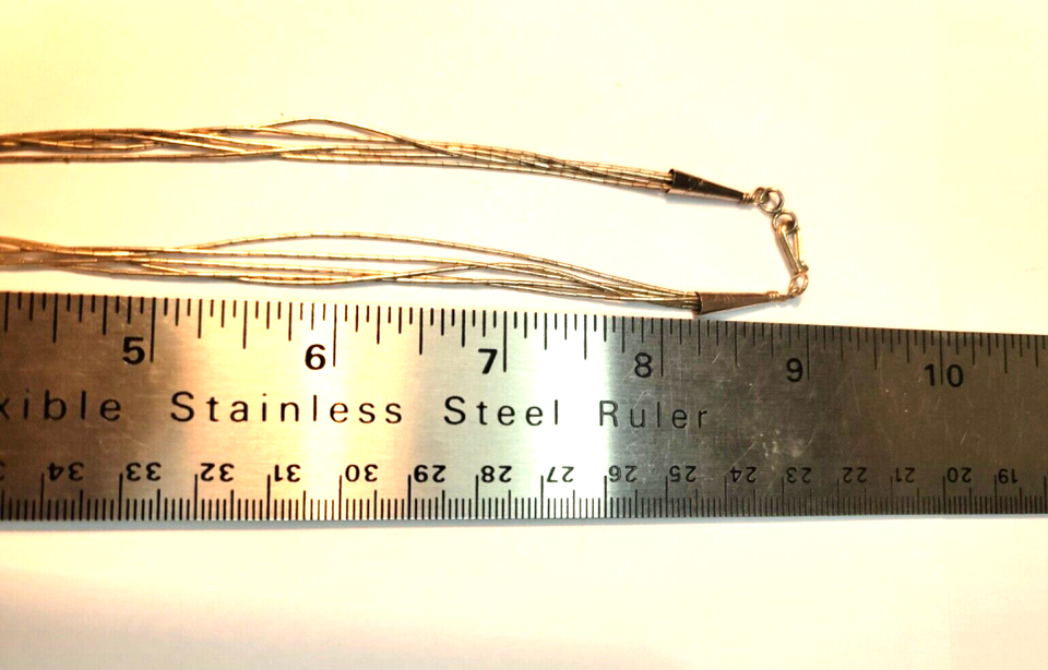 Stamped Sterling 5 Strand Liquid Silver with Rising Sun Stamp 18 ...
