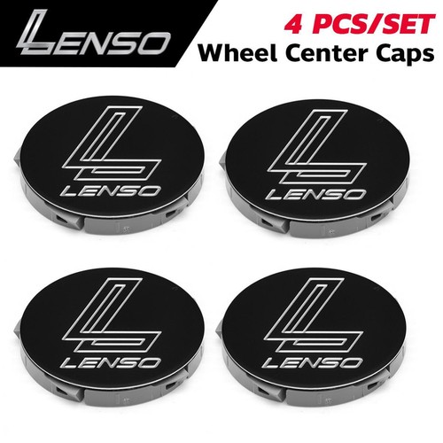 Genuine Lenso Center Cap Wheel Cover Logo L Black For Lenso Jager Set 4 ...