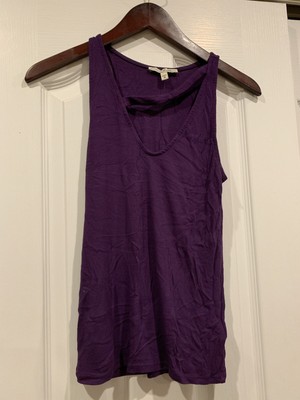 EXPRESS Women Ribbed Sleeveless Top- Purple Medium | eBay