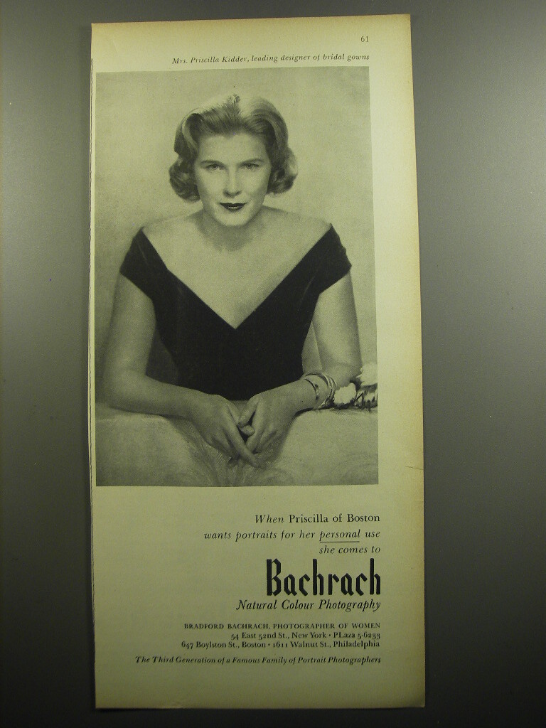 1957 Bachrach Photography Ad - Priscilla Kidder | eBay