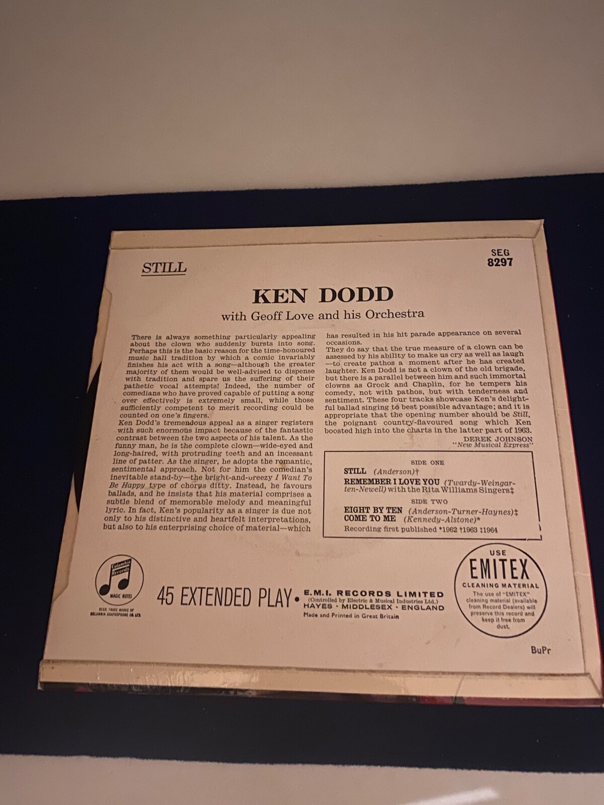 EP 7" KEN DODD "STILL/REMEMBER I LOVE YOU/EIGHT BY TEN/COME TO ME ...