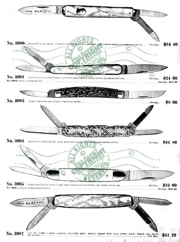 A J Jordan Cutlery Co (1890) CATALOG Sample Pocket Knives Silverware ...