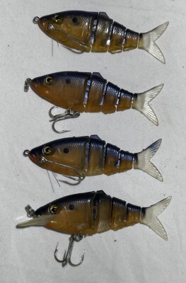 Lot of 4 Shad Chad Jointed Minnow Reticulating Panfish Lure - 4" | eBay