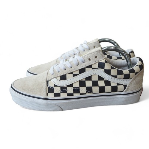 Vans Old Skool Checkerboard Skate Shoes Black / Cream Women's 9.5 | eBay