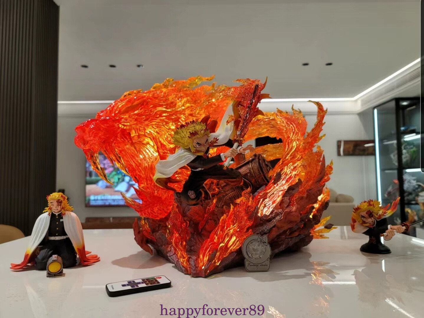 Fantasy Studio Demon Slayer Rengoku Kyoujurou VS Akaza Resin Painted ...