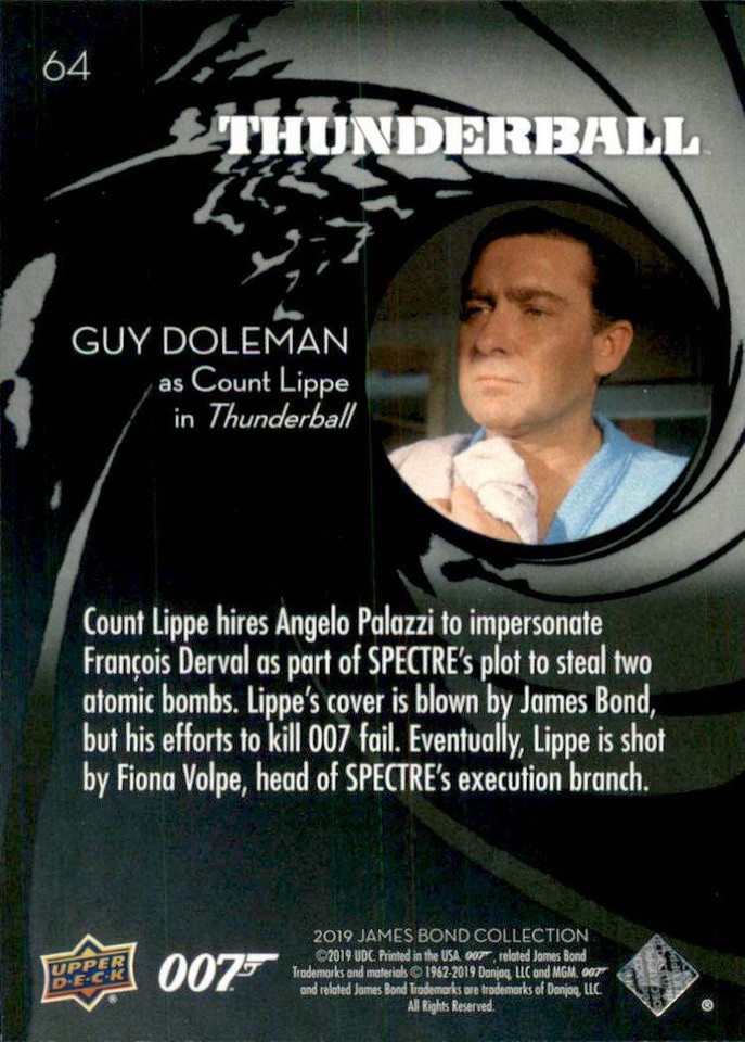 Upper Deck James Bond 007 Collection Base #64 Guy Doleman as Count ...