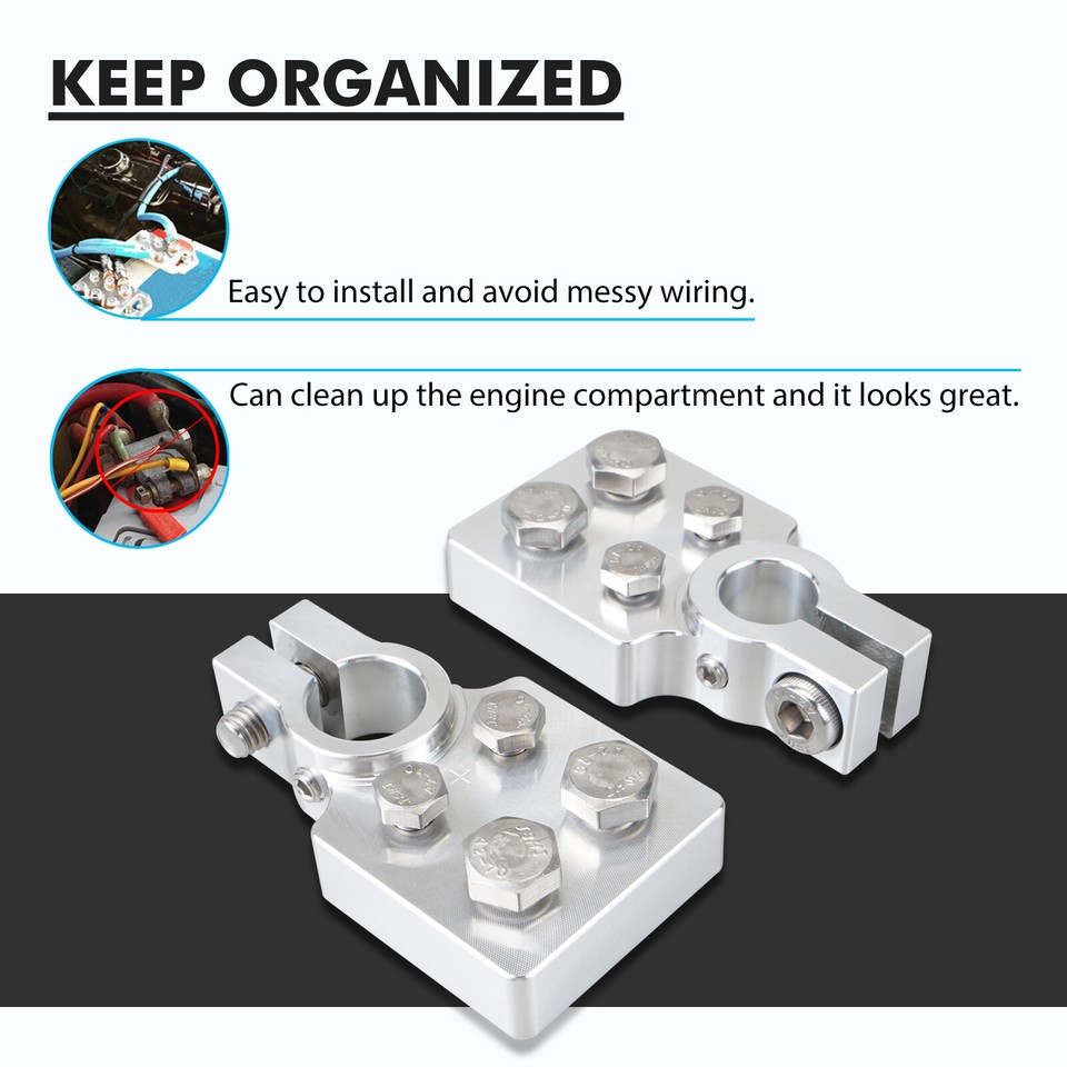 Car Audio 4 Spot Flat Multi Connection Battery Terminals For SAE post ...