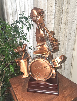 Drummer Statue - Jazz Band, Large 15-inch, Abstract Deco Style, Copper ...