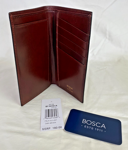 Bosca Old Leather Italia Coat Wallet RFID Dark Brown 615-758 MSRP $180 ...